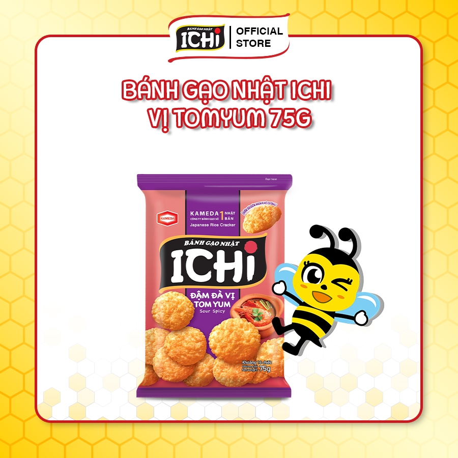 ICHI Tomyum gói 75g, bánh gạo ăn vặt giòn tan, đậm đà hương vị món ăn truyền thống Thái Lan ...