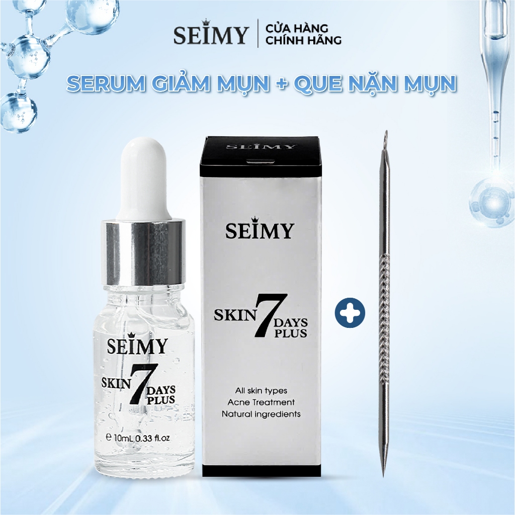 Combo Serum Giảm Mụn Và Que Nặn Mụn Seimy - Skin 7 Days Plus- 10ml ...