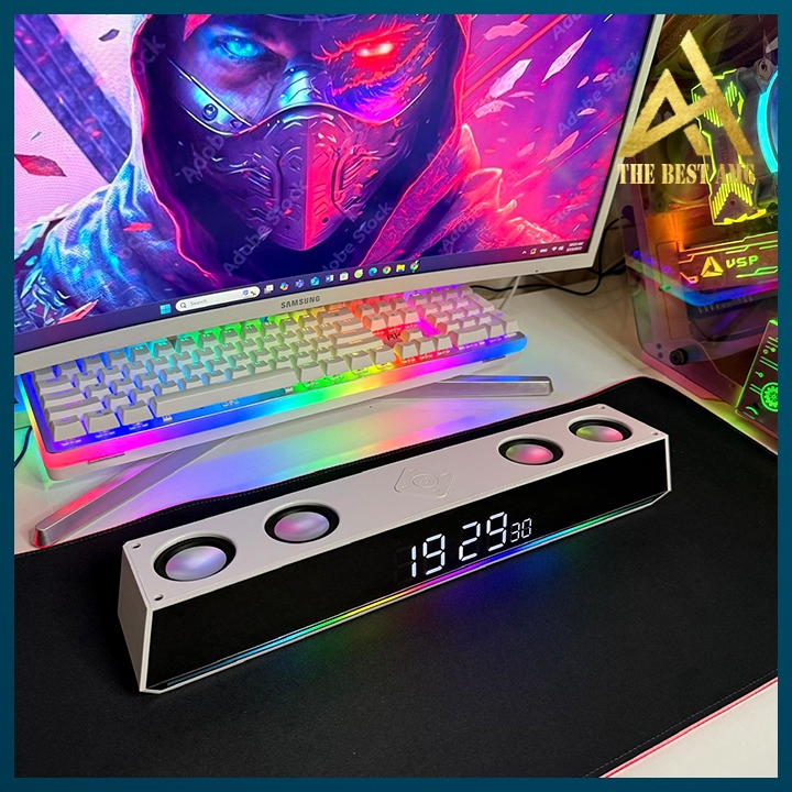 Loa Thanh Máy Tính Soundbar Bluetooth Gaming Có Mic Kiêm Đồng Hồ Để Bàn ...
