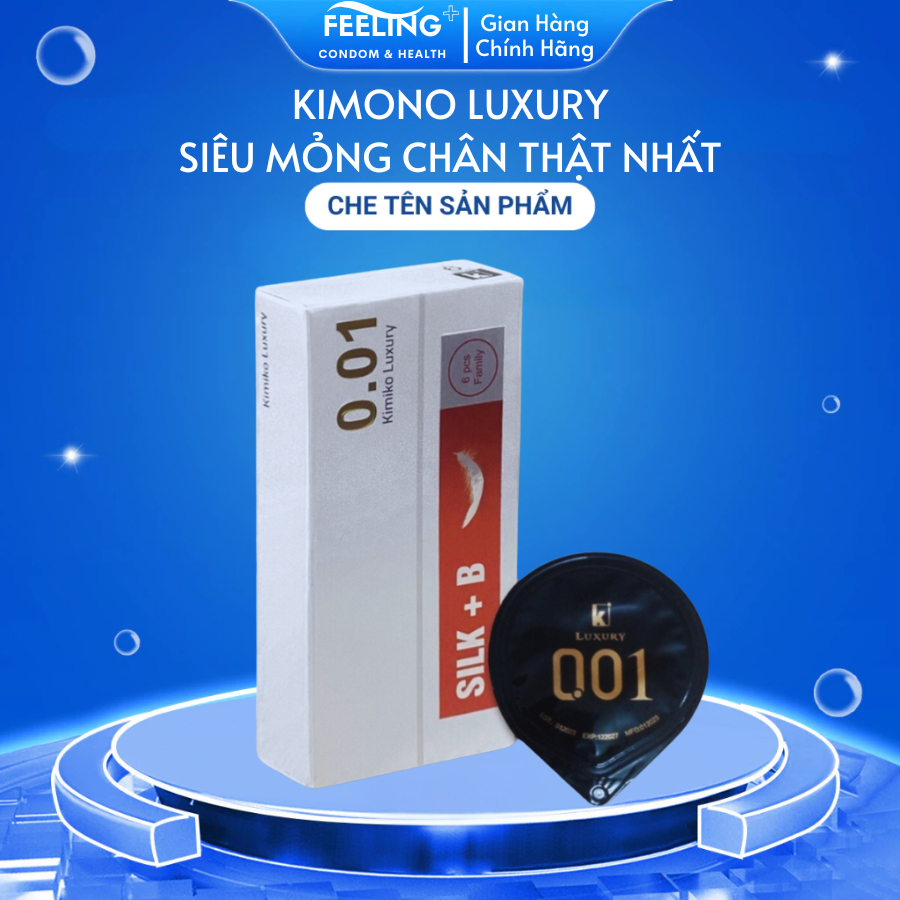 Bao Cao Su 0.01 Kimono Luxury siêu mỏng nhiều gel bôi trơn truyền nhiệt ...