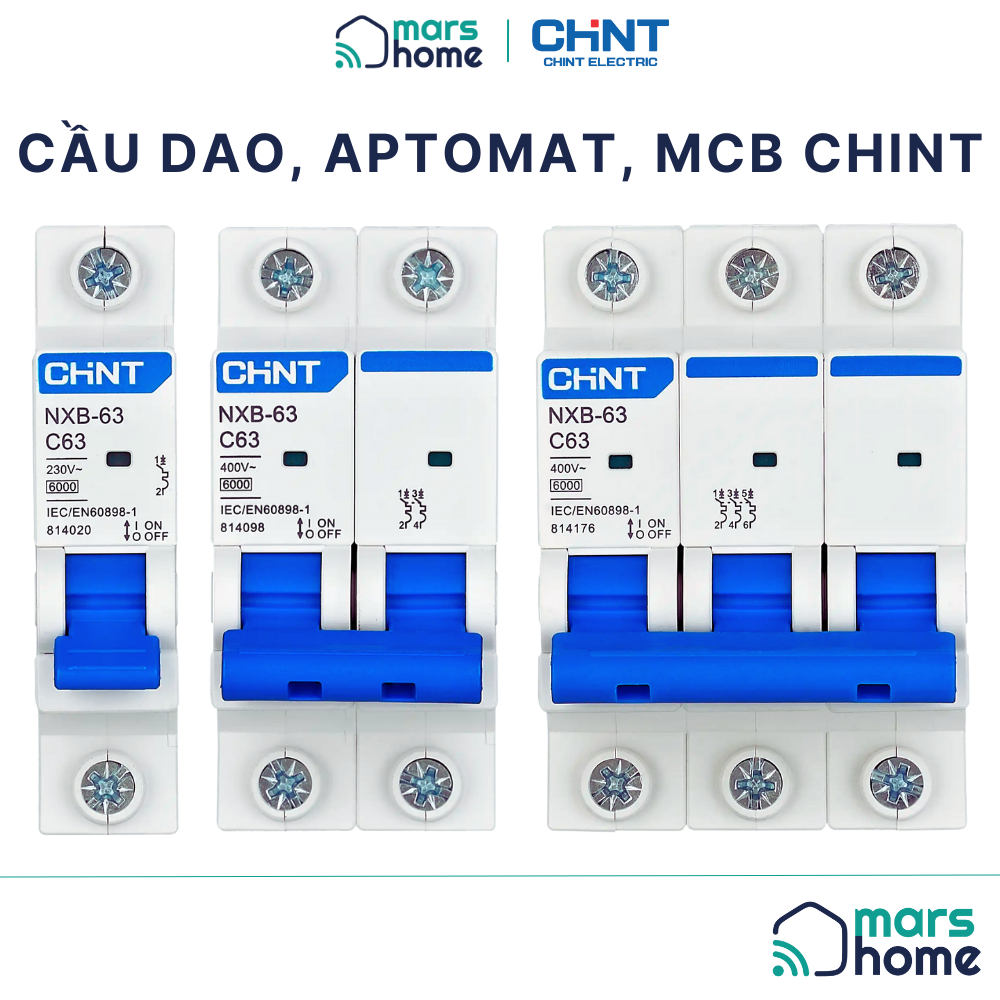 Cầu Dao Tự Động MCB, Aptomat, CB tép CHINT Chính hãng 1P, 2P, 3P | Shopee Việt Nam