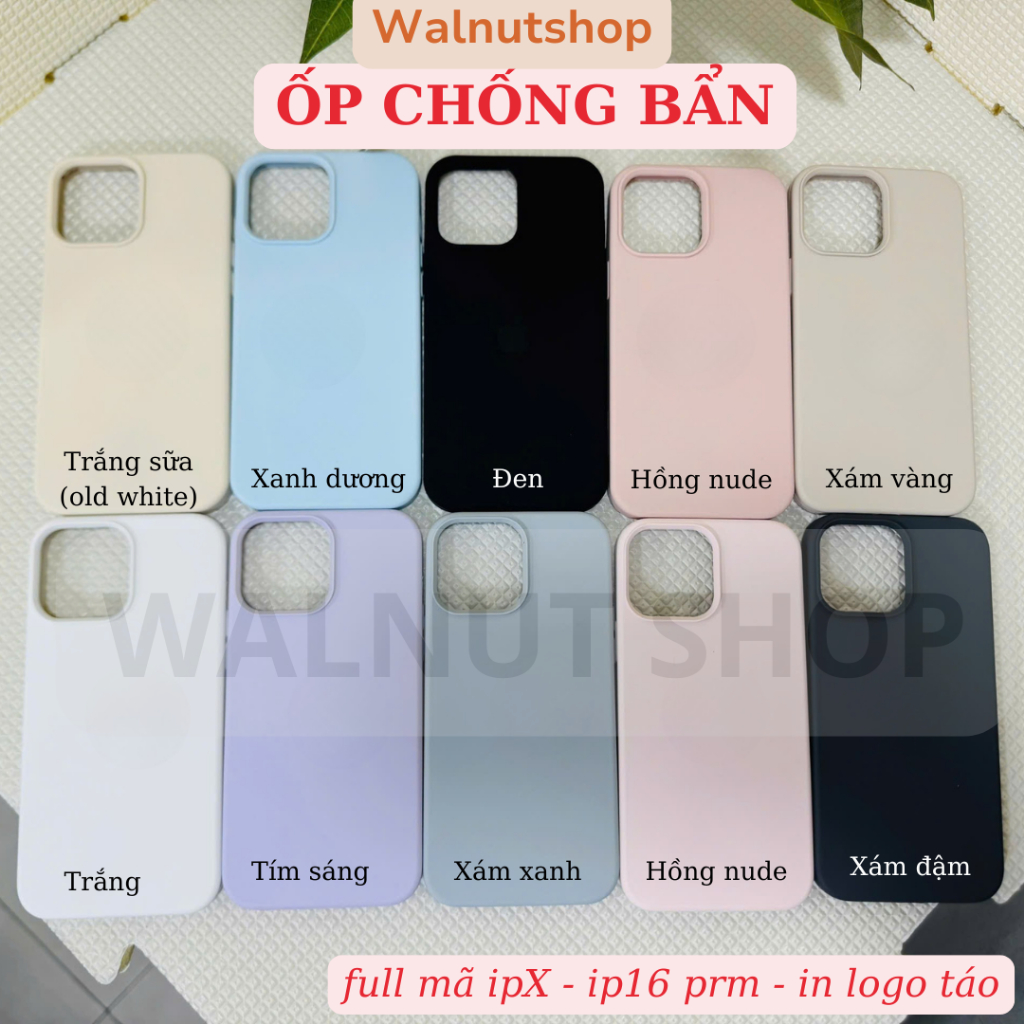 Ốp chống bẩn full 11 màu in logo dành cho ip15, ip15 plus, ip15 pro ...