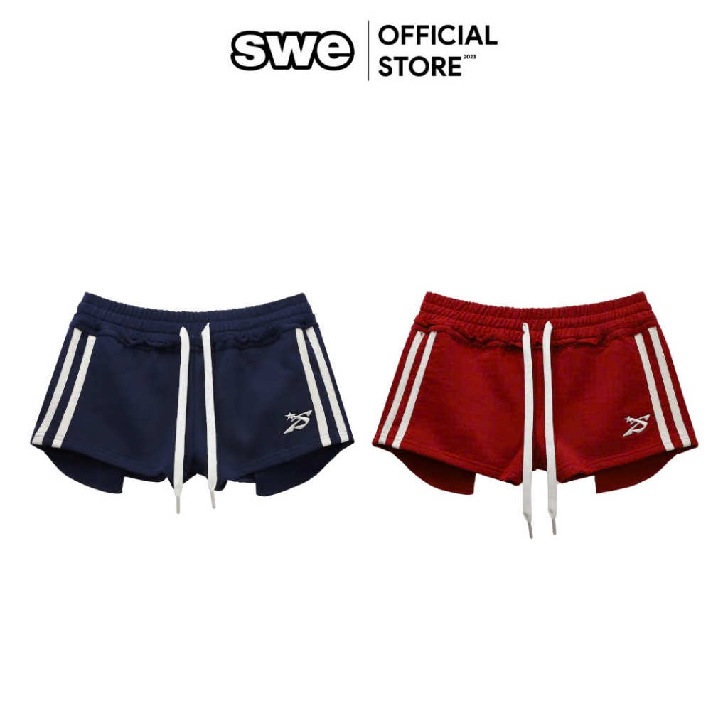 Quần Short Nữ Thể Thao Local Brand SWE 2BAR SHORTS - Đỏ/Xanh | Shopee ...