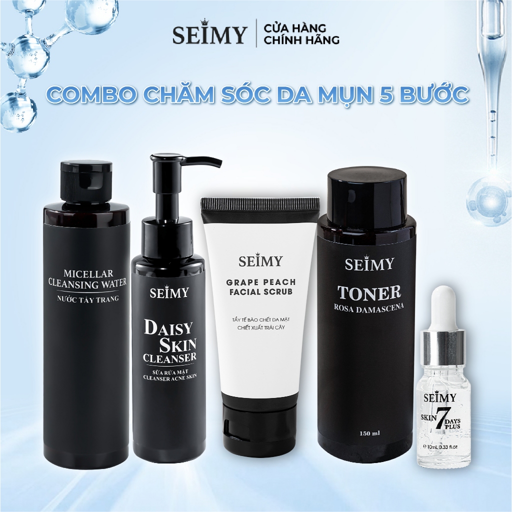 Combo Chăm Sóc Da Dầu Mụn Seimy 5 Bước | Shopee Việt Nam