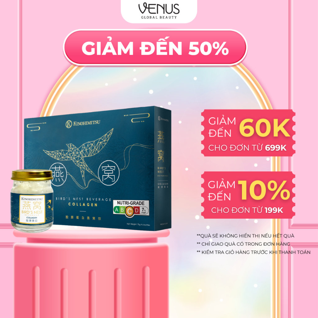 Nước yến chưng thượng hạng Kinohimitsu kết hợp collagen, ít đường 75g x 6 lọ | Shopee Việt Nam