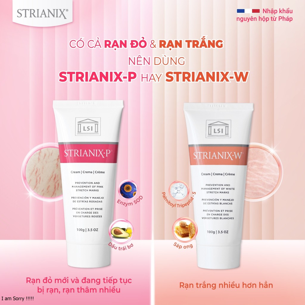 [Hàng công ty] Kem chống rạn da STRIANIX-P phòng và làm mờ RẠN ĐỎ - RẠN ...