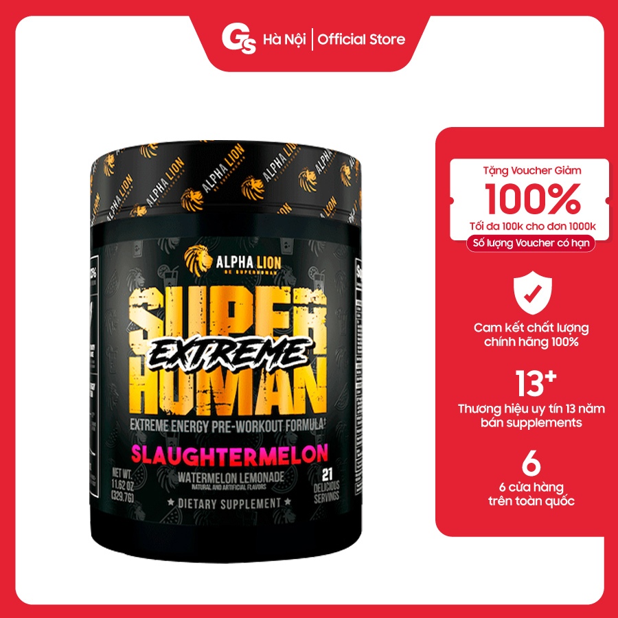 Bột tăng sức mạnh cực đại SuperHuman Extreme Energy Pre-Workout Formula ...