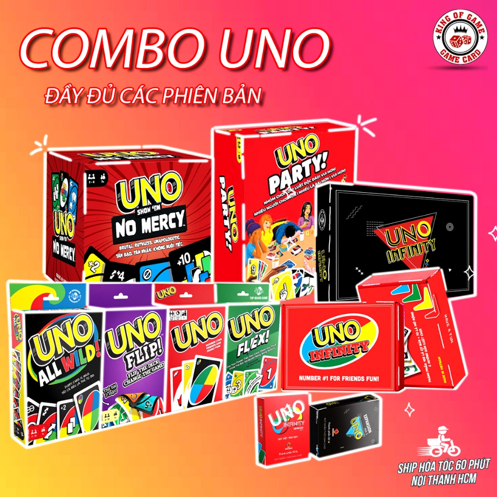 UNO Đầy Đủ Phiên Bản cơ bản + Mở rộng Boardgame thẻ bài uno dành cho ...