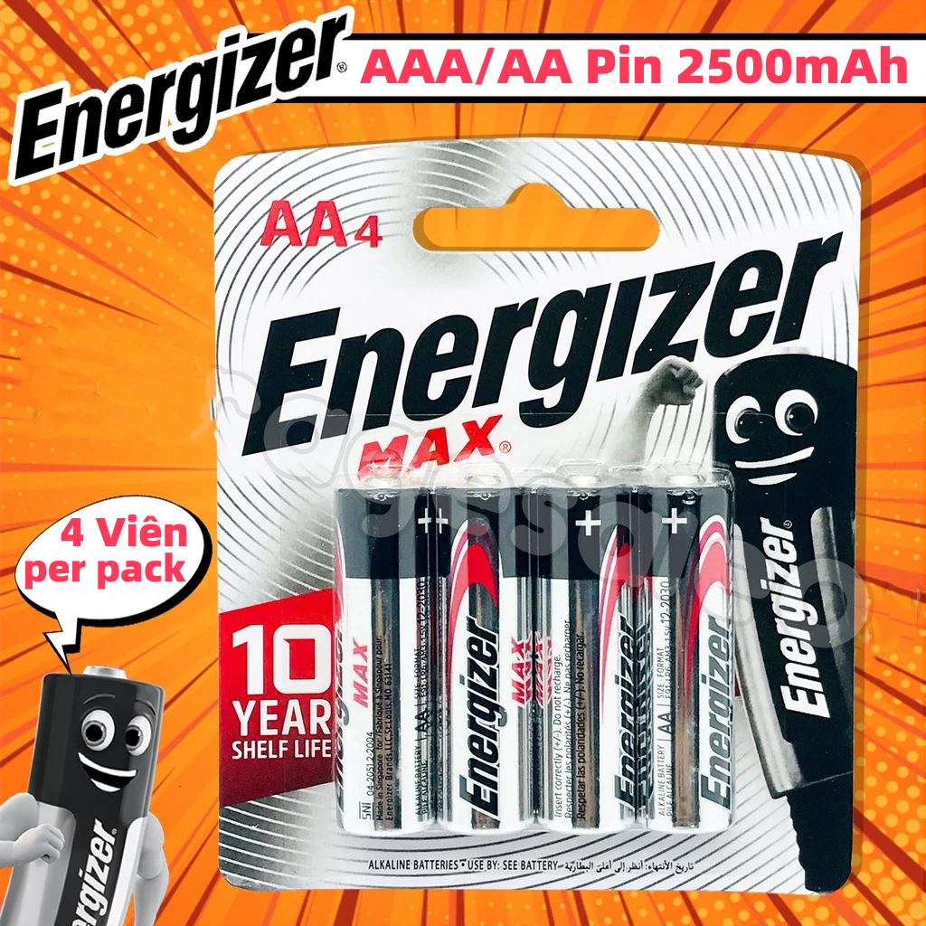 Vỉ 4/8/12 Viên Pin AA Energizer Max LR6 Chính Hãng Pin AAA Energizer ...