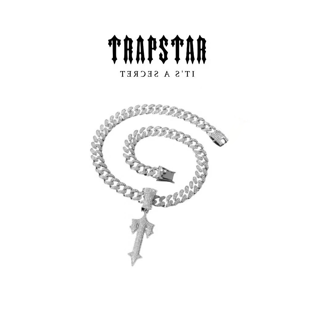 Dây Chuyền Grillz mặt Trapstar mạ bạc đính đá Cuban phong cách Drip cực ...
