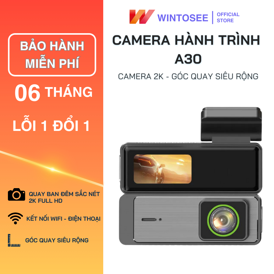 Camera hành trình A30 Full HD 2560p -Kết nối WIFI- Camera tích hợp app ...