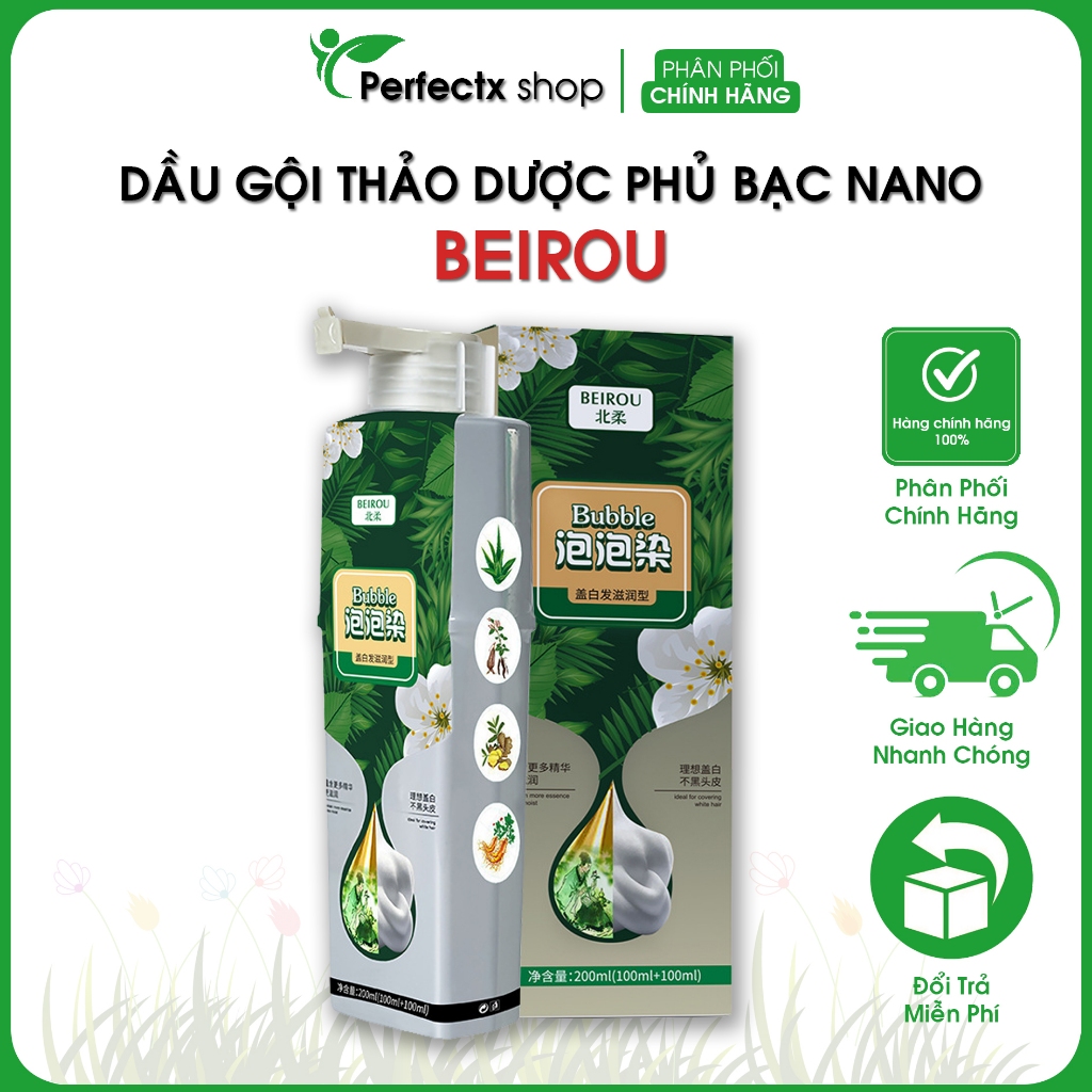 Dầu gội thảo dược phủ bạc nano BEIROU 200ml - Dầu gội phủ bạc, phủ đen ...