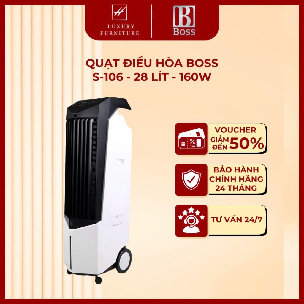 Quạt điều hòa Boss S106 - 28 lít - 160W | Shopee Việt Nam