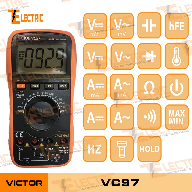 Victor VC - 97 Đồng Hồ Đo Điện Vạn Năng Đo Điện Áp, Điện Trở, Điện Dung ...
