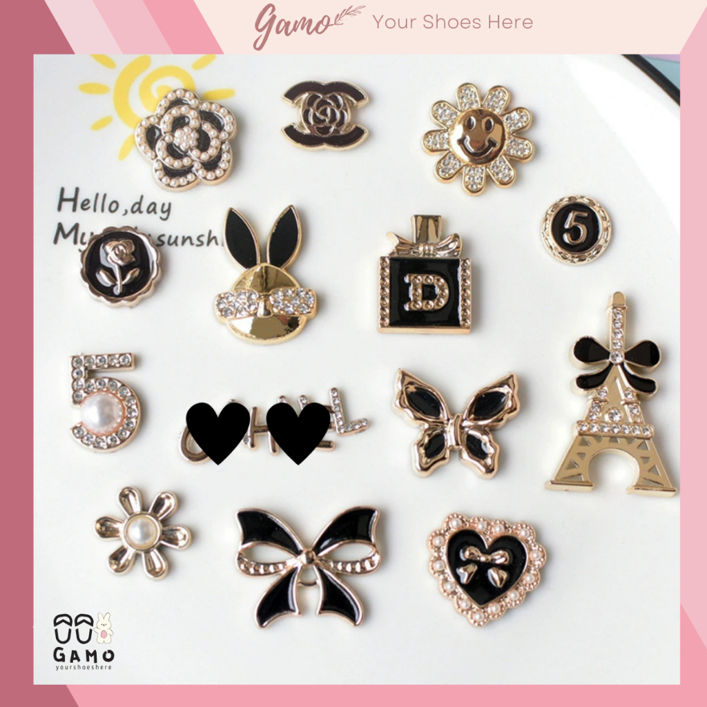 Bộ 15 Sticker, Charm 3D chủ đề Bunny Slay nhựa cứng gắn Dép Cross, Dép ...
