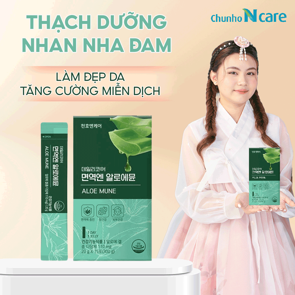 Thạch Nha Đam CHUNHO NCARE Giúp Tăng Cường Hệ Miễn Dịch Hộp 15 Gói x 20g | Shopee Việt Nam