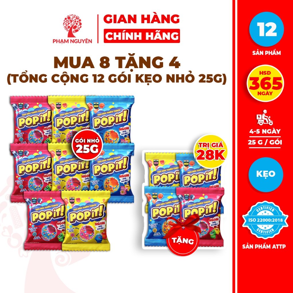 [MUA 8 TẶNG 4] Tổng cộng 12 Gói Nhỏ Kẹo Dẻo Thiên Thạch mix 6 vị Từ ...