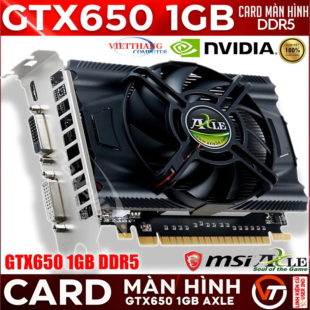 VGA - Card Màn Hình MSI Axle GTX650 1GB DDR5 đã qua sử dụng Nhập Khẩu ...