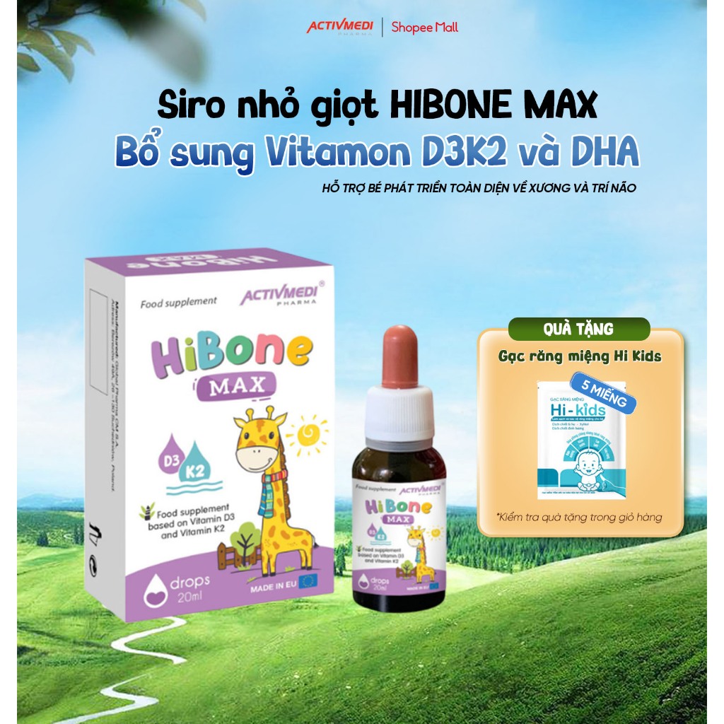 Siro Hibone Max bổ sung D3 K2 DHA cho bé Hibonemax ACTIVMEDI PHARMA ...