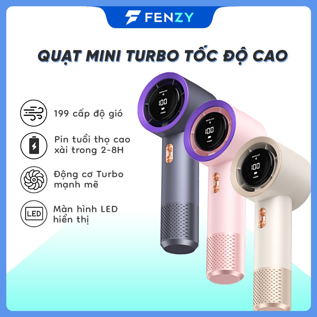 Quạt Cầm Tay Mini T13 Pin 3000mAh Quạt Turbo Sạc USB Tốc Độ Cao Gió ...