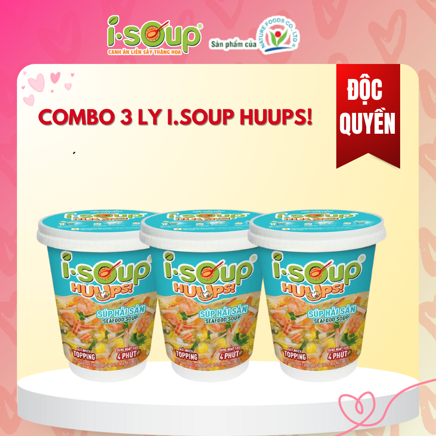 [Combo 3 ] Súp Hải Sản Ăn Liền ISOUP HUUPS! Hũ 12G - Súp Ăn Liền Sấy ...