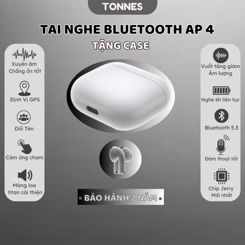 Tai Nghe Bluetooth Ai Pods 4 Bass Cực Căng Chống Ồn Định Vị Google Map ...