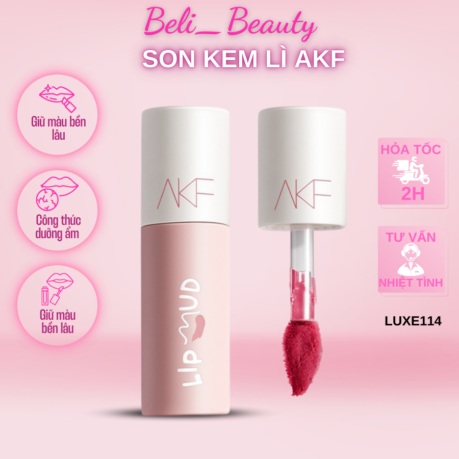 Son kem lì AKF Lip Mud nhung mịn - Son môi lì lâu trôi chống nước, chống lem, matte lip gloss 3g ...