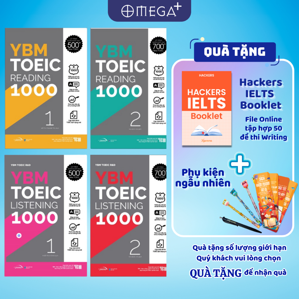Bộ Sách YBM TOEIC 1000: Chinh Phục Lộ Trình Toeic Từ 500+ Đến 700+ Listening + Reading Vol.1 ...