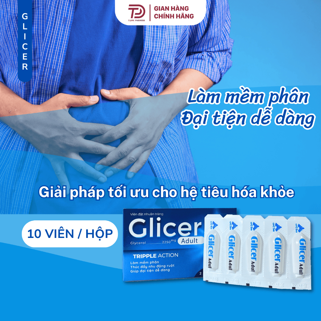 Viên đặt nhuận tràng Glicer Adult | Viên đặt táo bón cho người lớn ...