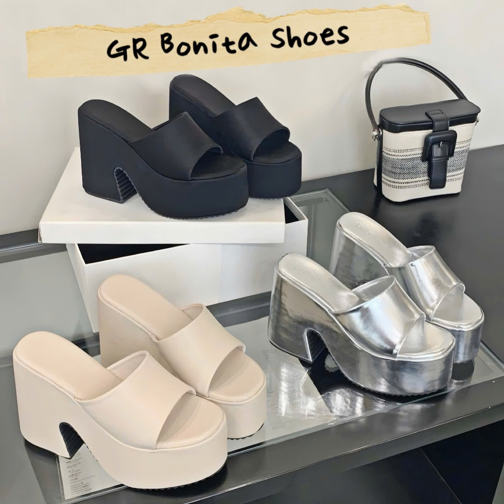 NS2 Dép xuồng đúp quai ngang eo gót L cao 10 - Bonita Shoes BM105 ...