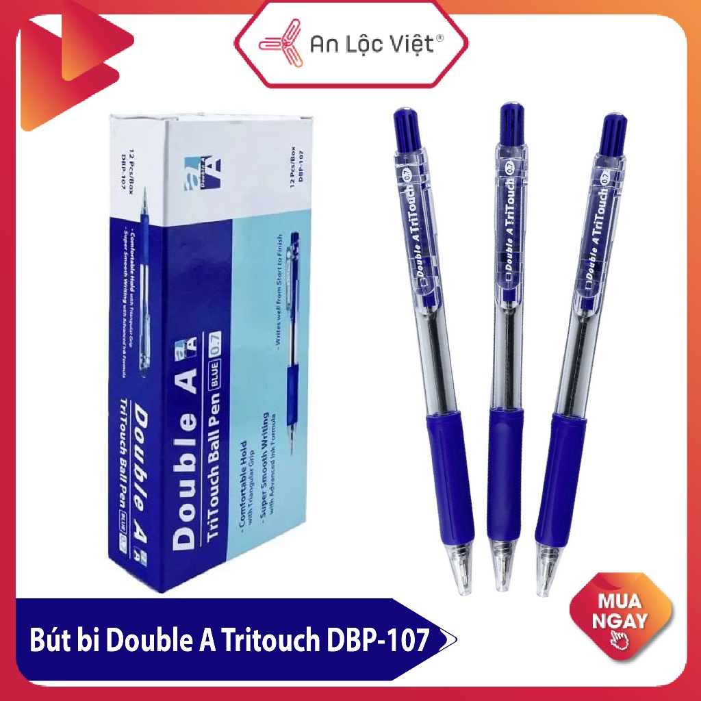 [HỘP 12 CÂY] Bút bi Double A Tritouch DBP-107 - ngòi 0.7mm chính hãng ...