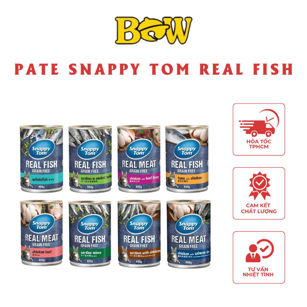 Pate Snappy Tom Lon 400g REAL FISH - REAL MEAT, Siêu Cá, Siêu Thịt Cho Mèo Mọi Lứa Tuổi | Shopee ...