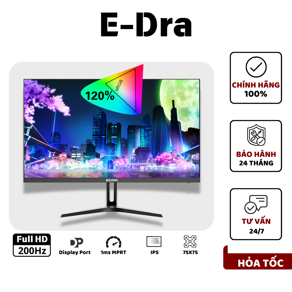Màn hình EDRA Gaming 200Hz FullHD/ IPS/ 120% sRGB, EGM25F200H ...