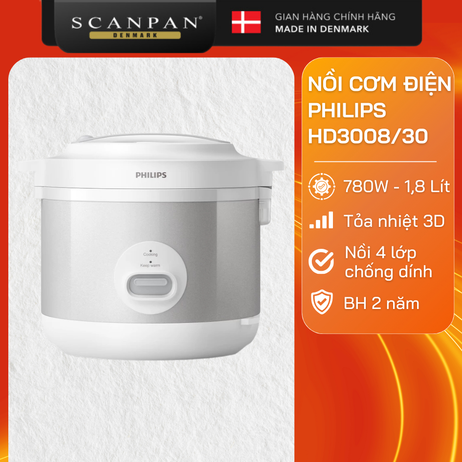 Nồi cơm điện Philips Series 1000 HD3008/30 | 1.8 lít | 780W - Hàng ...