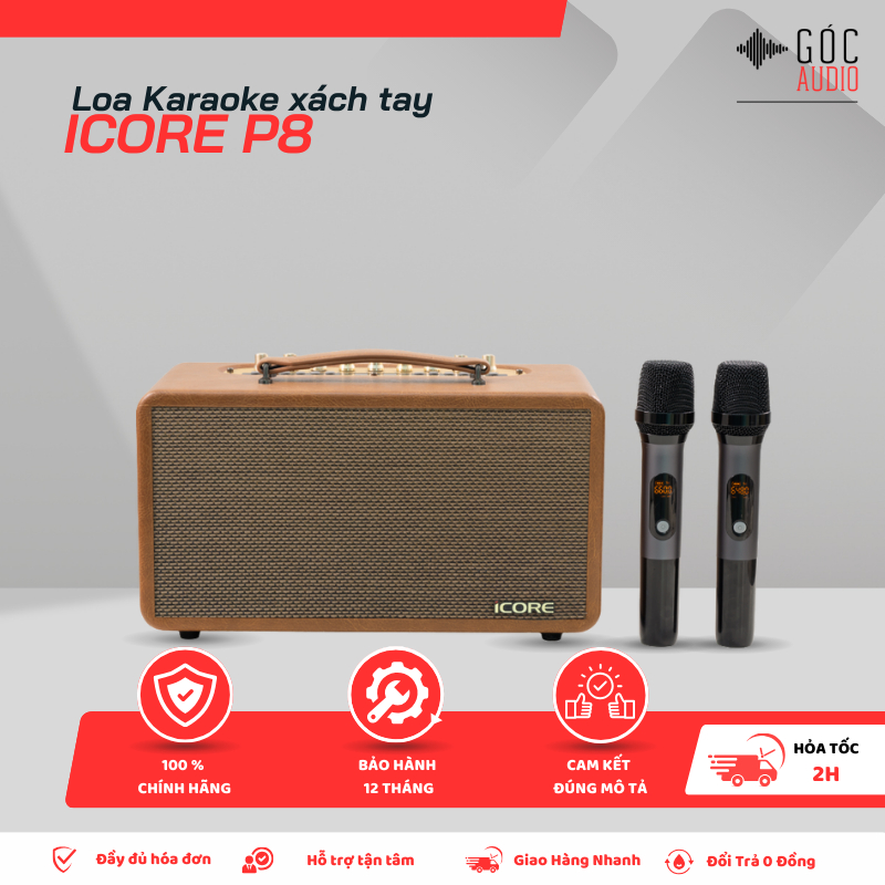 BỘ LOA KARAOKE XÁCH TAY ICORE P8 – THIẾT KẾ RETRO, ÂM THANH CỰC CHẤT ...