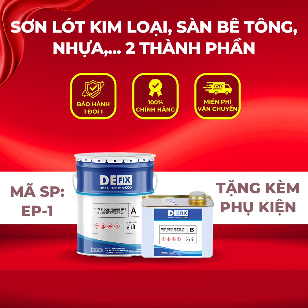 [16LÍT] Defix EP-1 Sơn keo Epoxy 2 thành phần chống thấm hoặc sàn bê ...