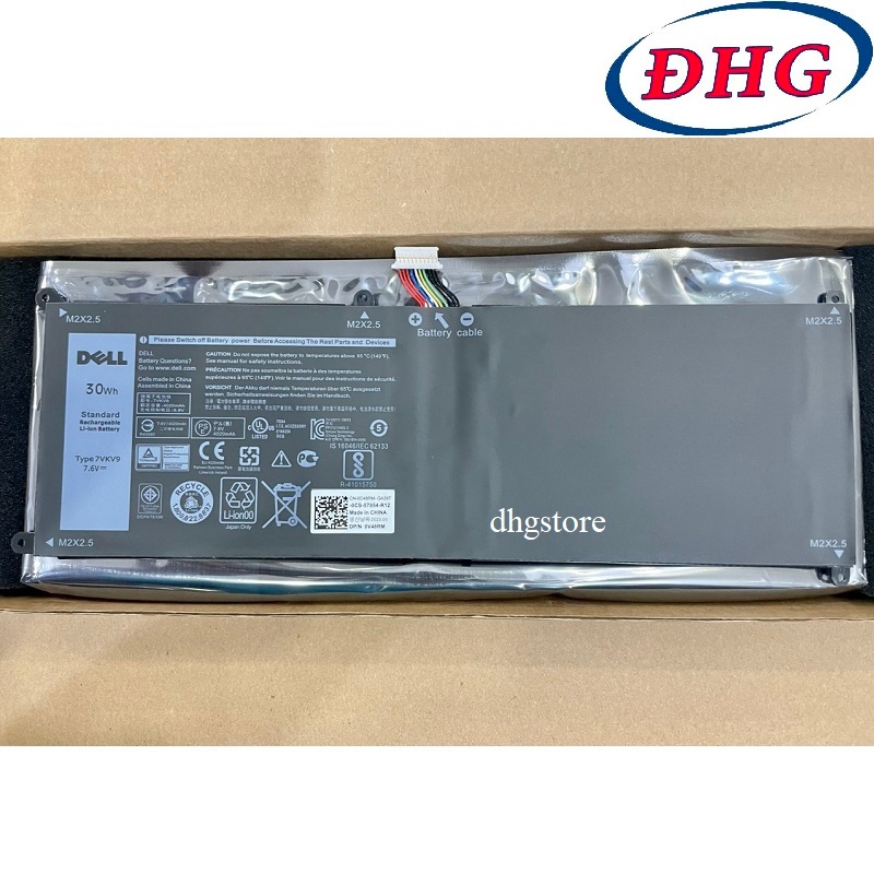Pin laptop Dell Latitude 12 7275, XPS 12 9250, 7VKV9 30Wh | Shopee Việt Nam