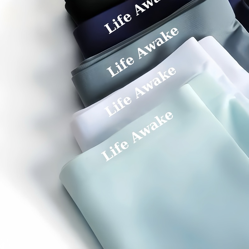 Combo 4 Quần Sịp Boxer Lụa Băng Cao Cấp Không Đường May Life Awake Mềm Mại Thoáng Khí (Che tên ...