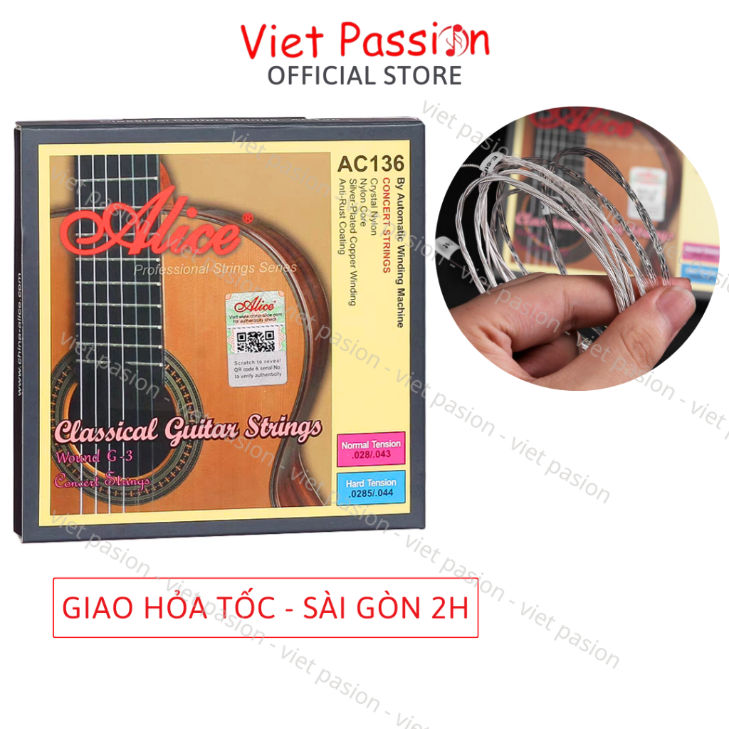 Dây đàn guitar classic Alice AC136 chính hãng dây nylon cho đàn cổ điển Viet Passion HCM ...