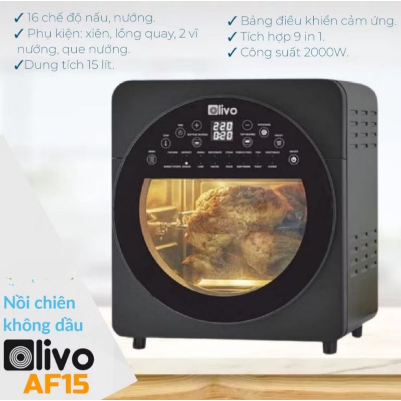 Nồi Chiên Không Dầu OLIVO AF150 Dung Tích 15L - Hàng Chính Hãng - bảo hành 2 năm | Shopee Việt Nam