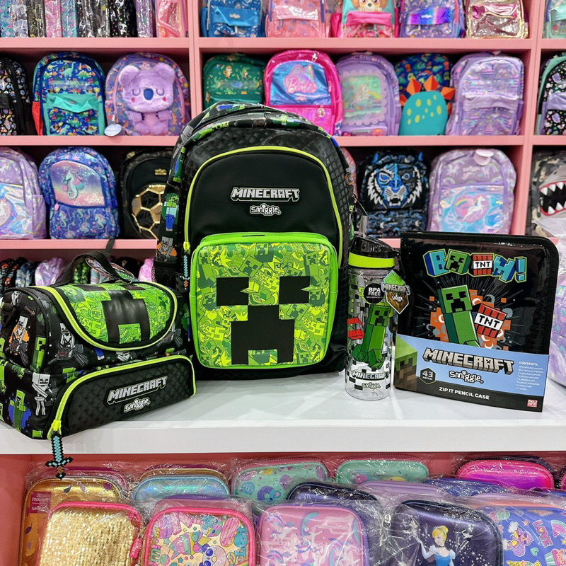 Full set Balo Smiggle Minecraft tiểu học 42*30cm | Shopee Việt Nam