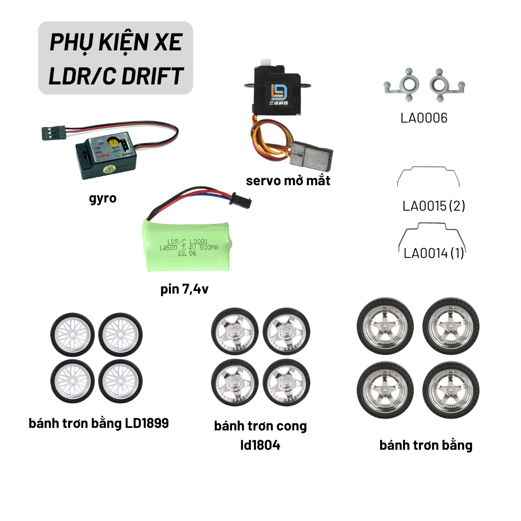 Phụ Kiện Xe Điều Khiển Từ Xa LDRC 1/18 – Dành Cho LD1899, LD1804, A04 ...