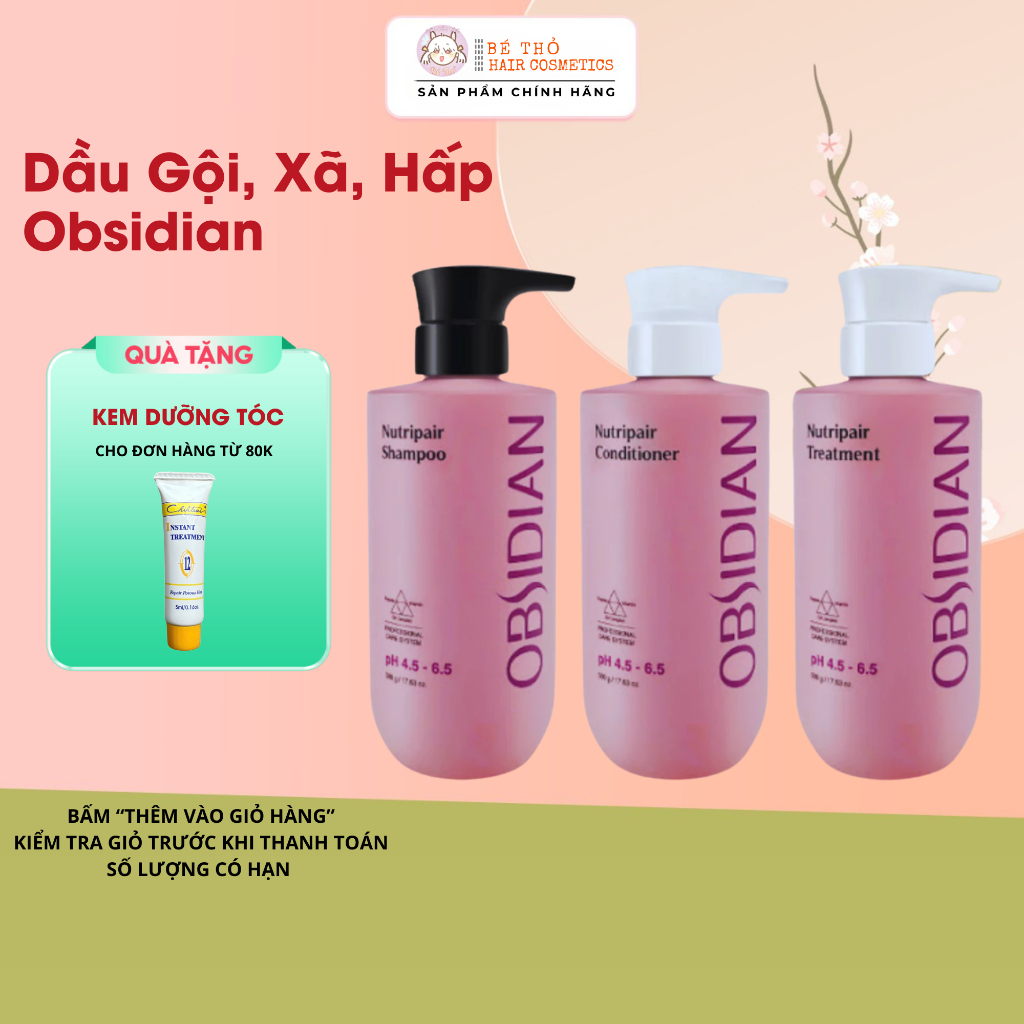 Dầu Gội, Xã, Hấp Obsidian Nutripair Shampoo,Conditioner, Treatment Siêu ...