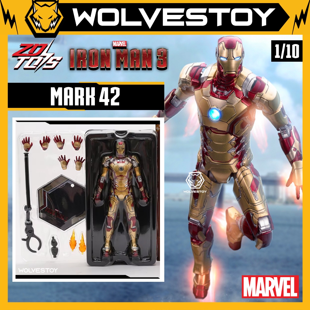 Mô Hình Chính Hãng ZD Toys Iron Man Mark 42 (MK42) 1/10 Action Figure | Shopee Việt Nam