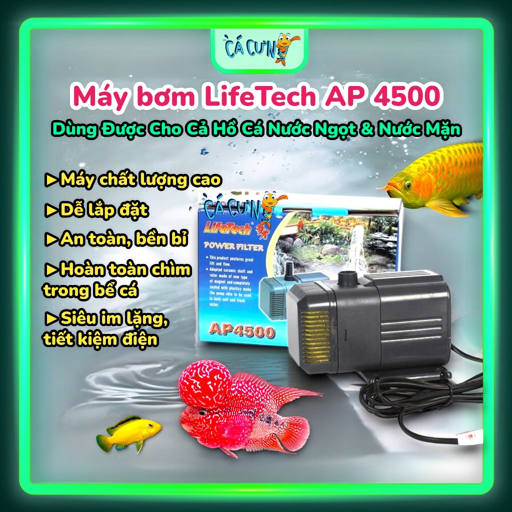 Máy Bơm Nước Lifetech AP4500 - Bơm 50W Tiết Kiệm Điện Cho Bể Cá (HÀNG ...