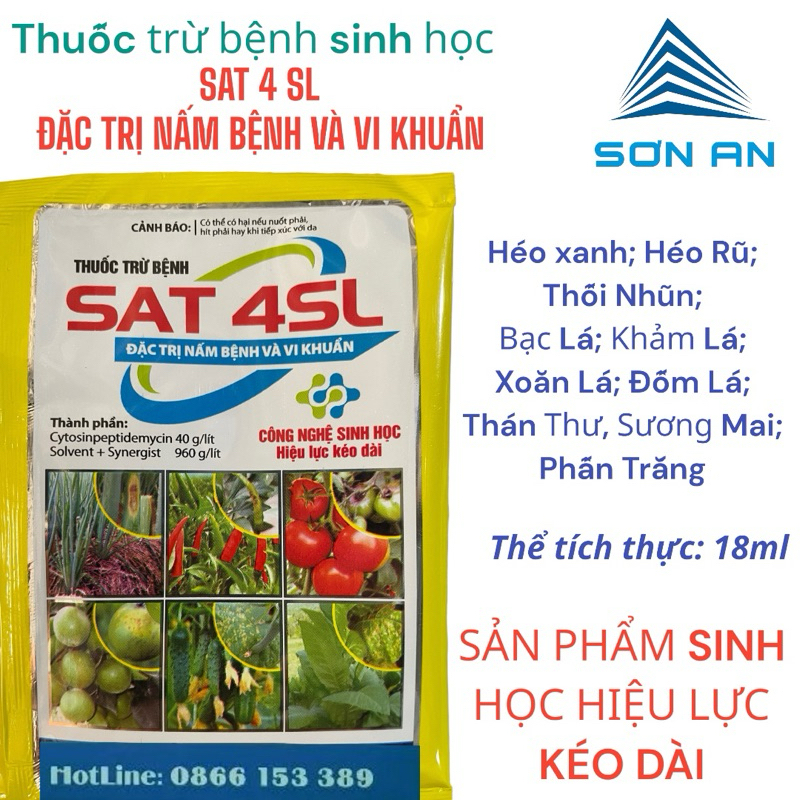 SAT 4SL – Thuốc Sinh Học Trừ Nấm Bệnh, Héo Xanh, Đốm Lá, Thối Nhũn, Vi ...