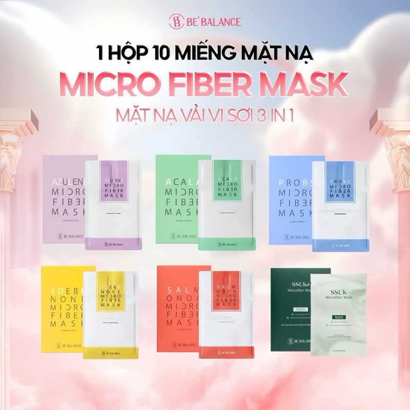 MẶT NẠ MICRO FIBER MASK - Bebalance (1 hộp 10 miếng) | Shopee Việt Nam