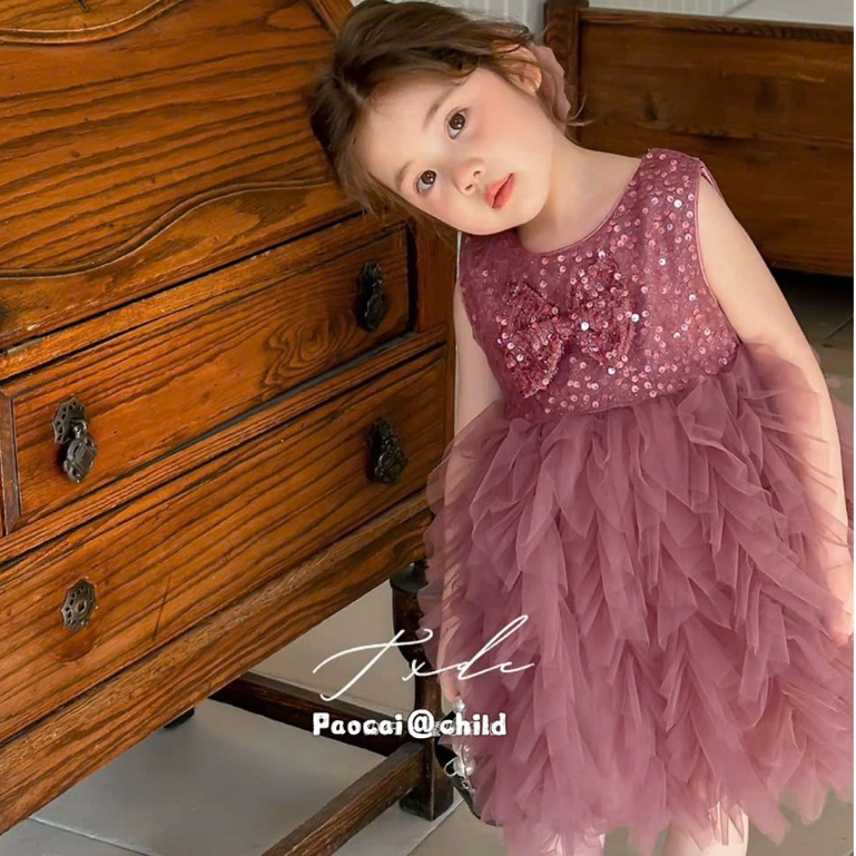 Váy đầm hè cho bé gái HK KIDS, váy babydol Quảng Châu sát nách thời ...