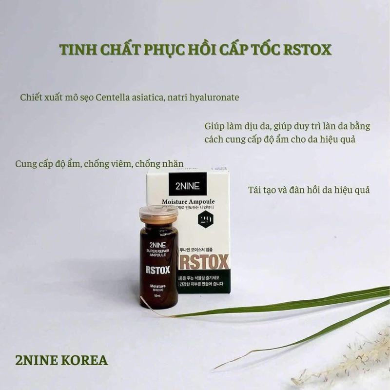 TINH CHẤT PHỤC HỒI RS TOX 2NINE DÙNG CHO DA SAU LAESER , BỊ PHỔNG BỎNG ...