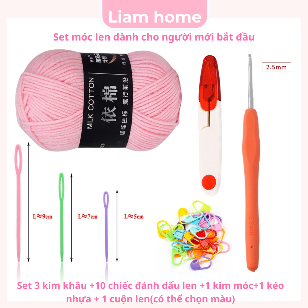 Các set móc len cơ bản, set kim khâu len dành cho người mới tập móc len ...